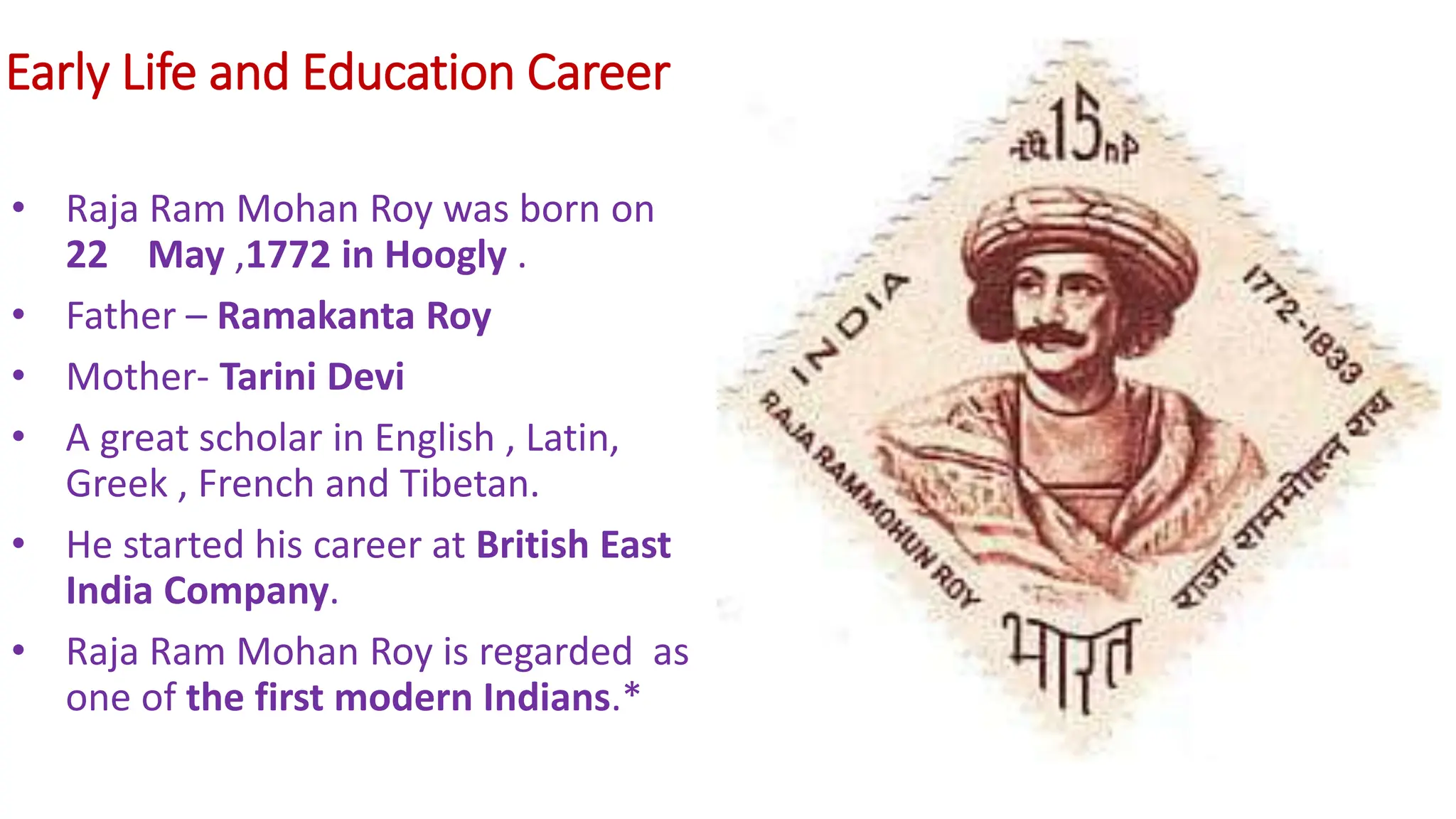 Raja Ram Mohan Roy The founder of Bramho Samaj | PPTX