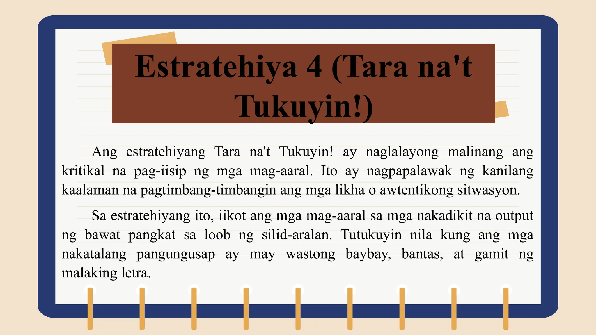 REPORTING TEMPLATE FOR FILIPINO SUBJECT IN YOURSE COURSE | PPTX