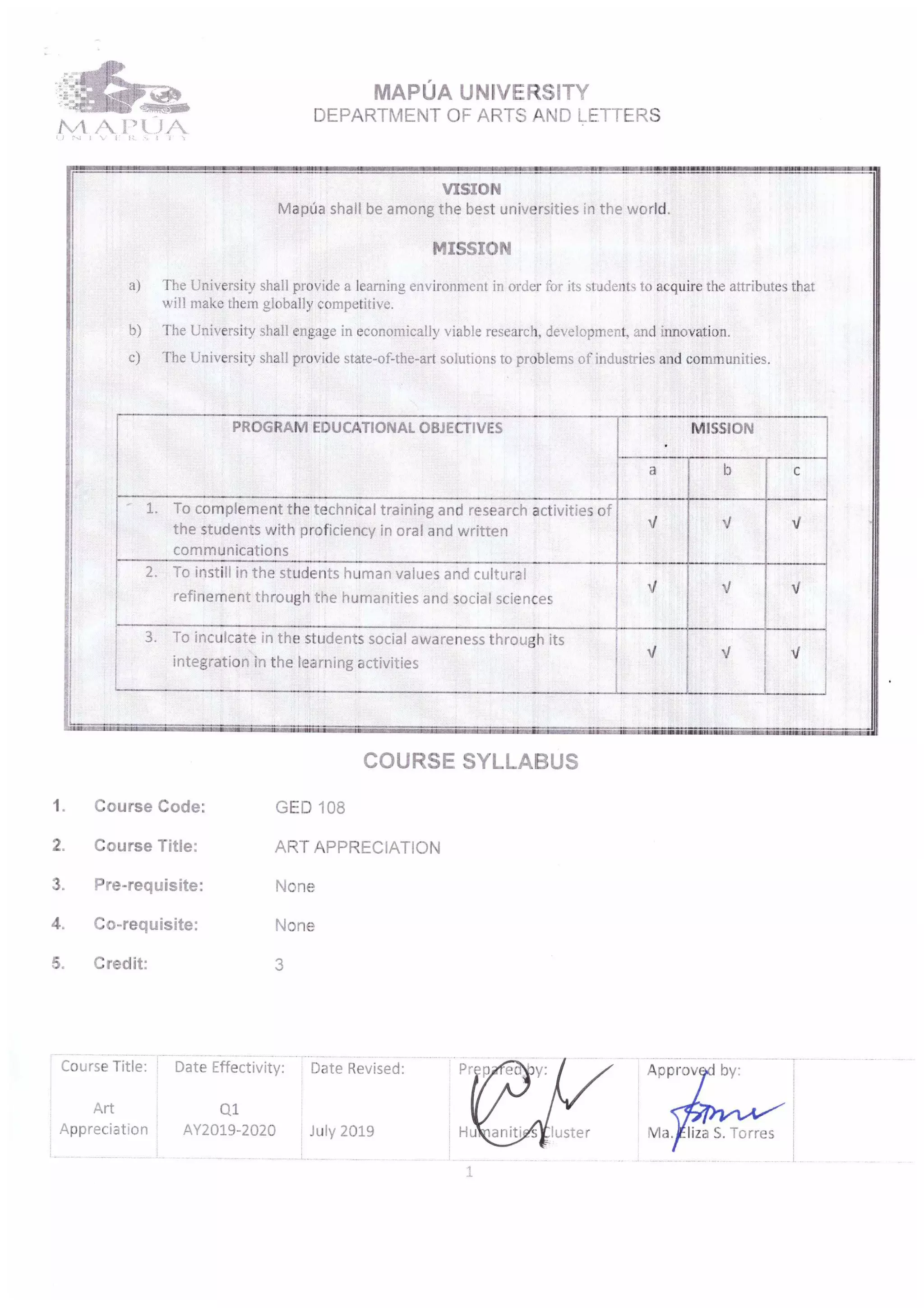 Ged108 syllabus | PDF