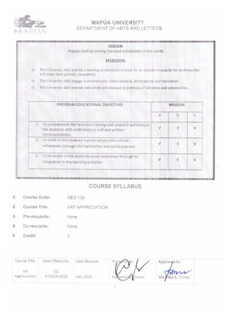 Ged108 syllabus | PDF