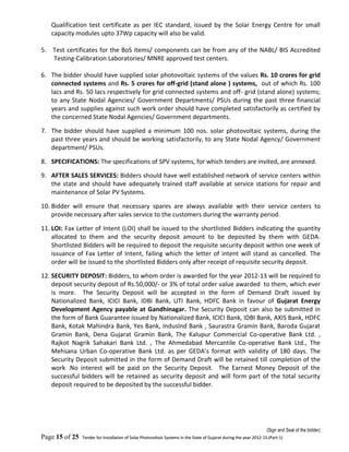 Tender Document for Solar Power Plant in Gujarat Part 1 | PDF