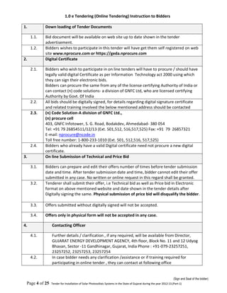 Tender Document for Solar Power Plant in Gujarat Part 1 | PDF