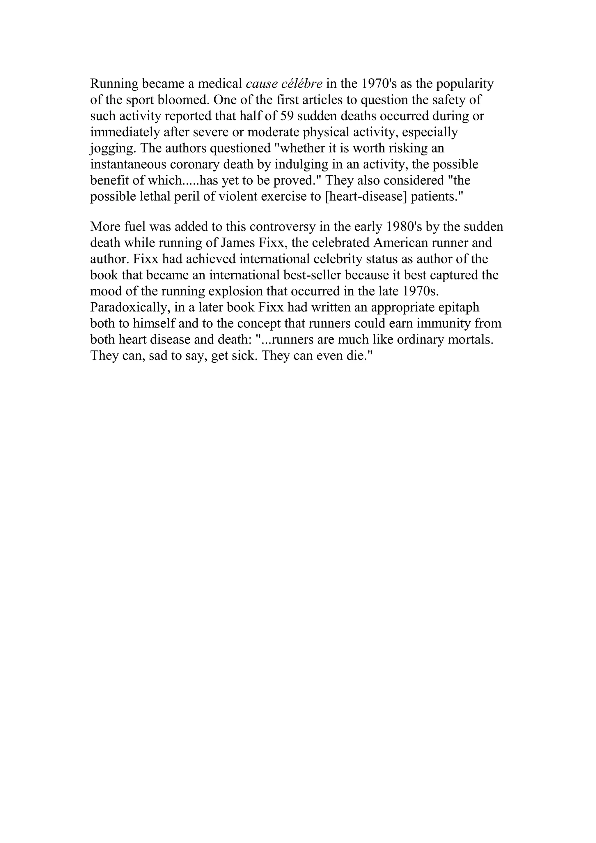 Sudden Death & Exercise Information | PDF