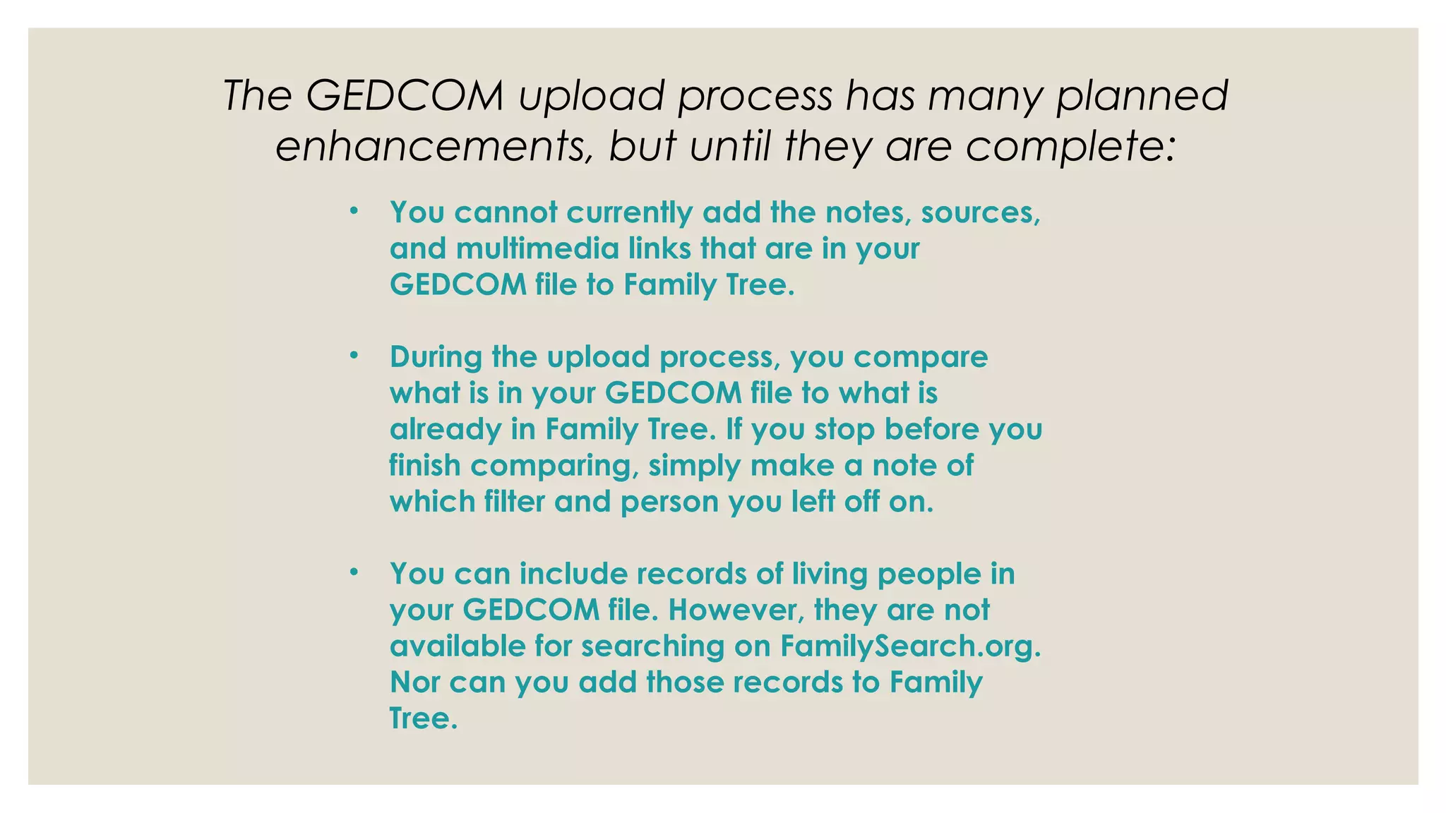 Gedcom uploads and copying to family tree | PPT | Genetics | Science