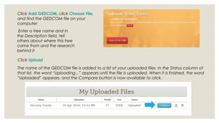 Gedcom uploads and copying to family tree | PPT | Genetics | Science