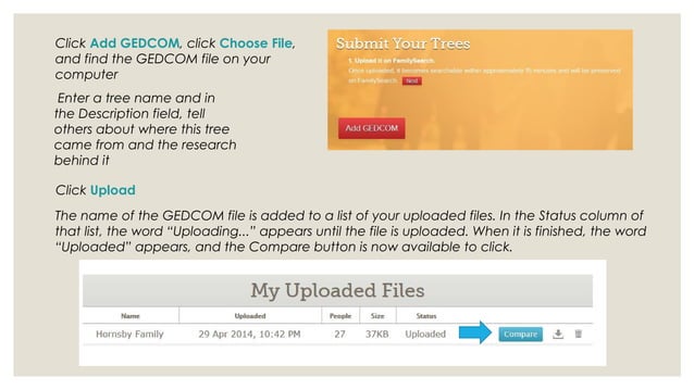 Gedcom uploads and copying to family tree | PPT | Genetics | Science