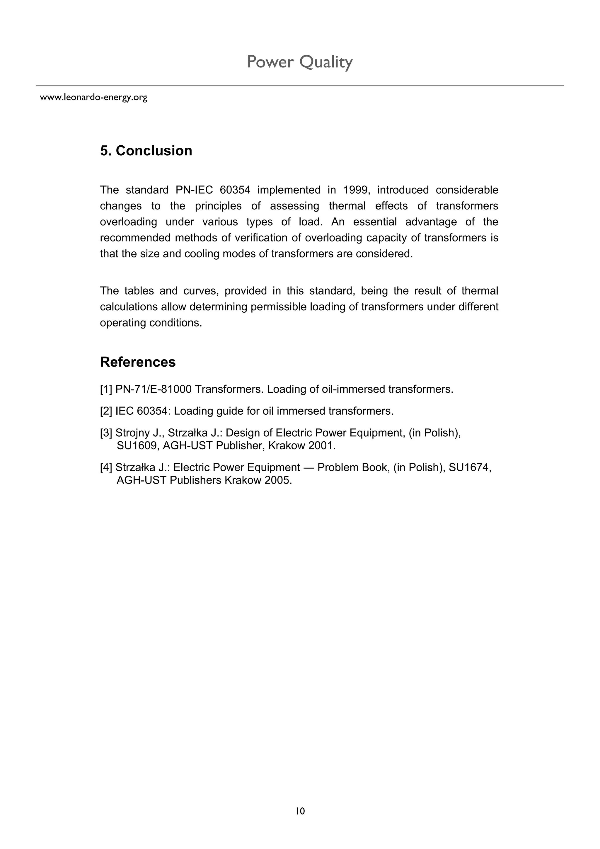 Overload capacity of power transformers | PDF