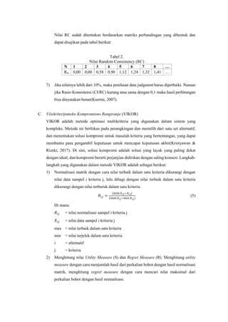 Perancangan Sistem Pendukung Keputusan Dengan Metode Ahp-Vikor Dalam ...