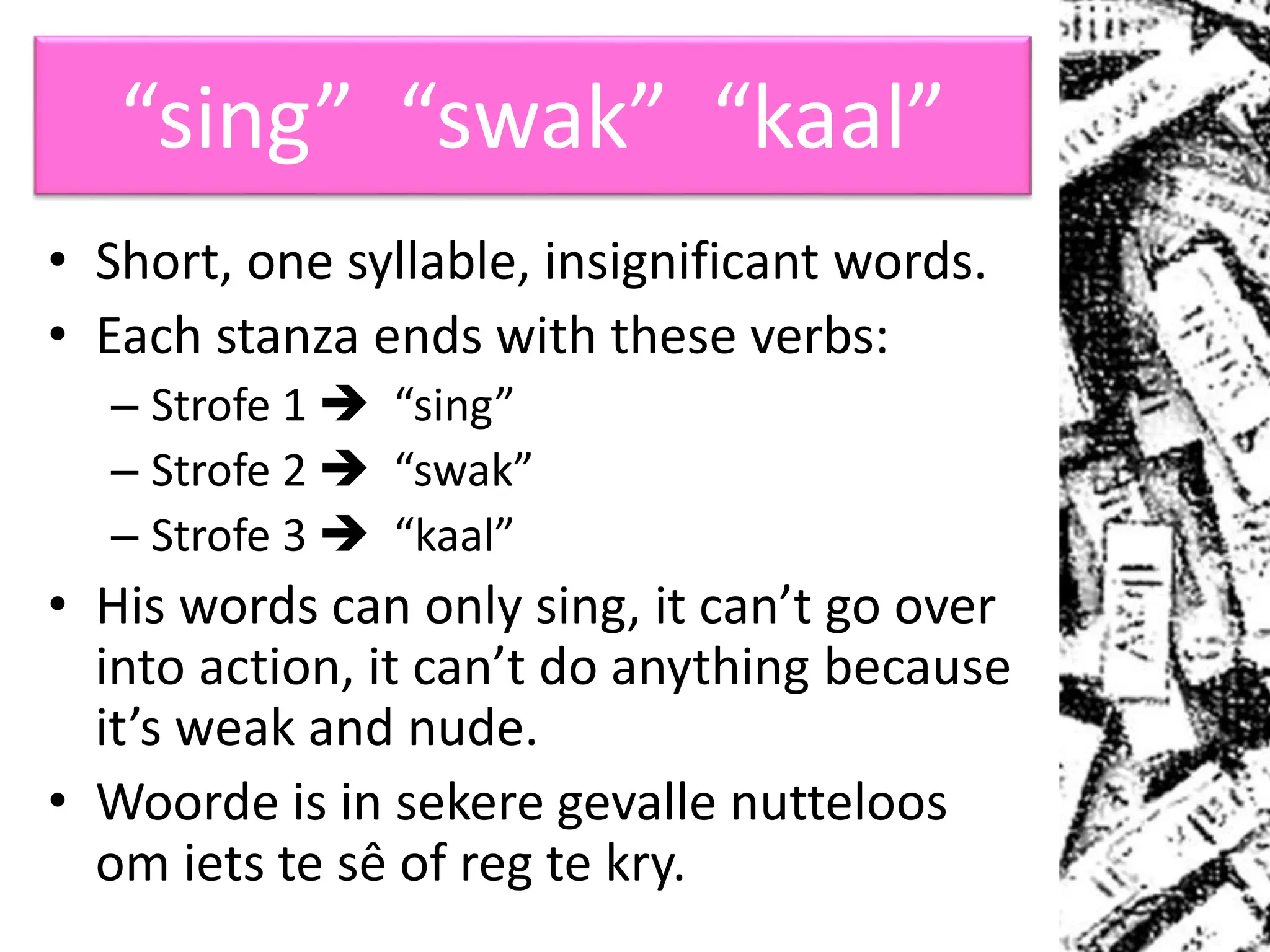 Gedig Woorde Graad 10 Afrikaans Eerste Addisionele taal | PPTX