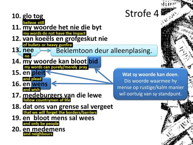 Gedig Woorde Graad 10 Afrikaans Eerste Addisionele taal | PPTX