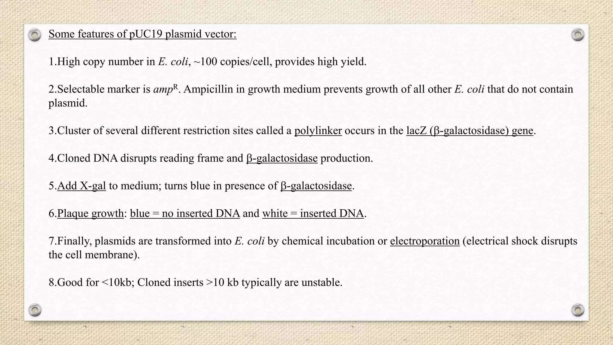 DESIGN OF PLASMID VECTOR & PROKARYOTIC AND EUKARYOTIC VECTORS | PPT