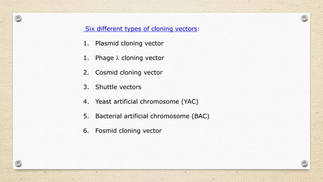 DESIGN OF PLASMID VECTOR & PROKARYOTIC AND EUKARYOTIC VECTORS | PPT