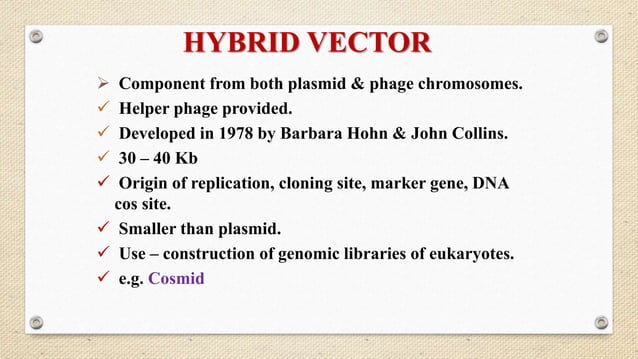 DESIGN OF PLASMID VECTOR & PROKARYOTIC AND EUKARYOTIC VECTORS | PPT