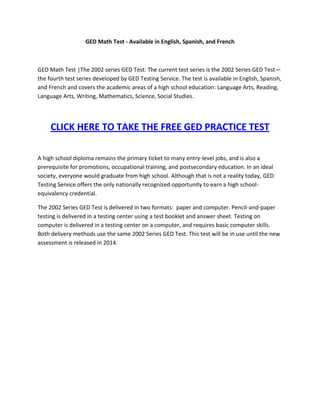 Ged math test | DOCX