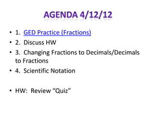 8:00 GED Math Week 1 Thursday | PPTX