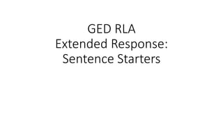 starter for writing introduction for ged | PPT