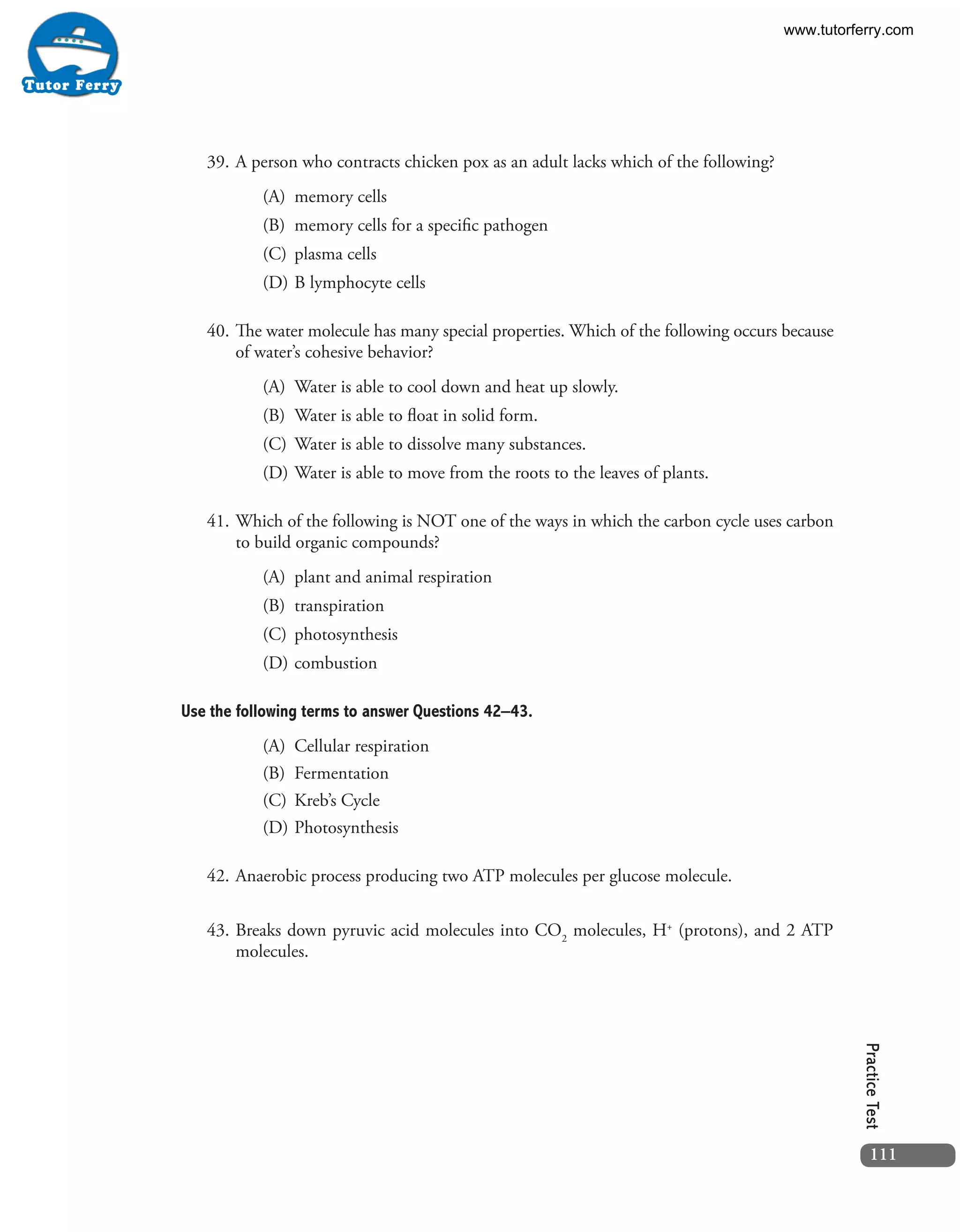 Ged Science Test | PDF