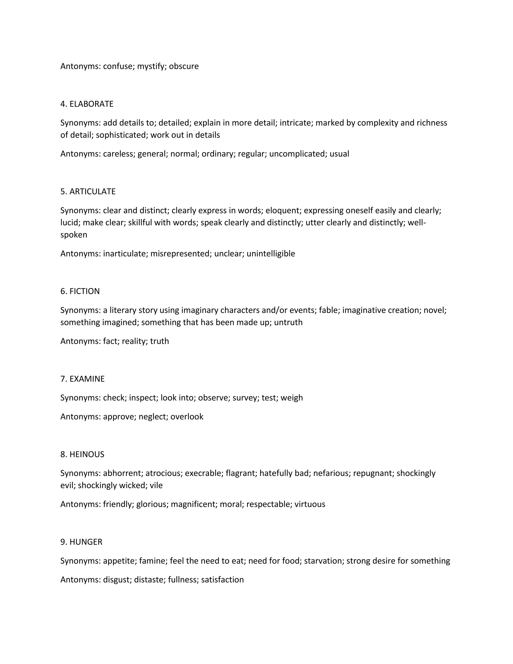 Ged Vocabulary List Pdf | PDF