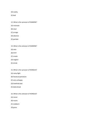 Ged Vocabulary List Pdf | PDF