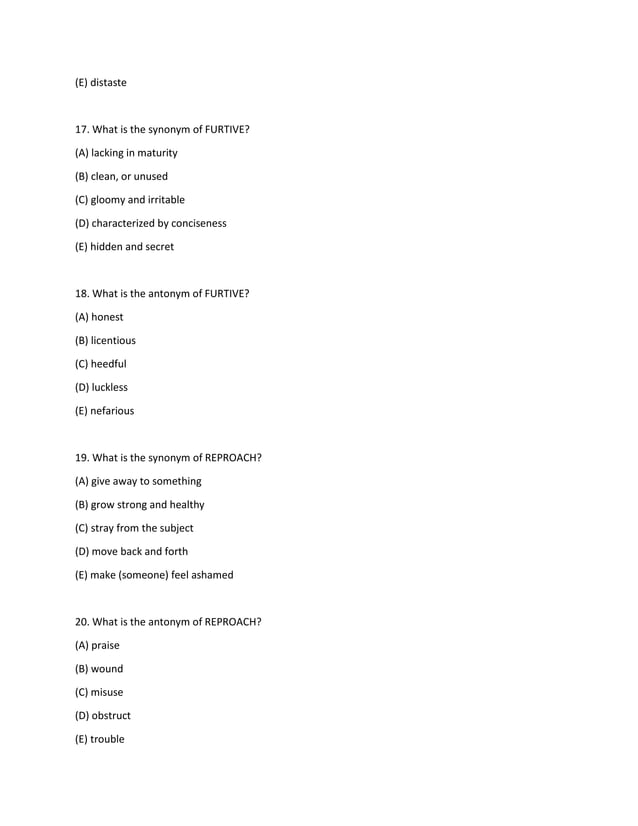 Ged Vocabulary Practice | PDF