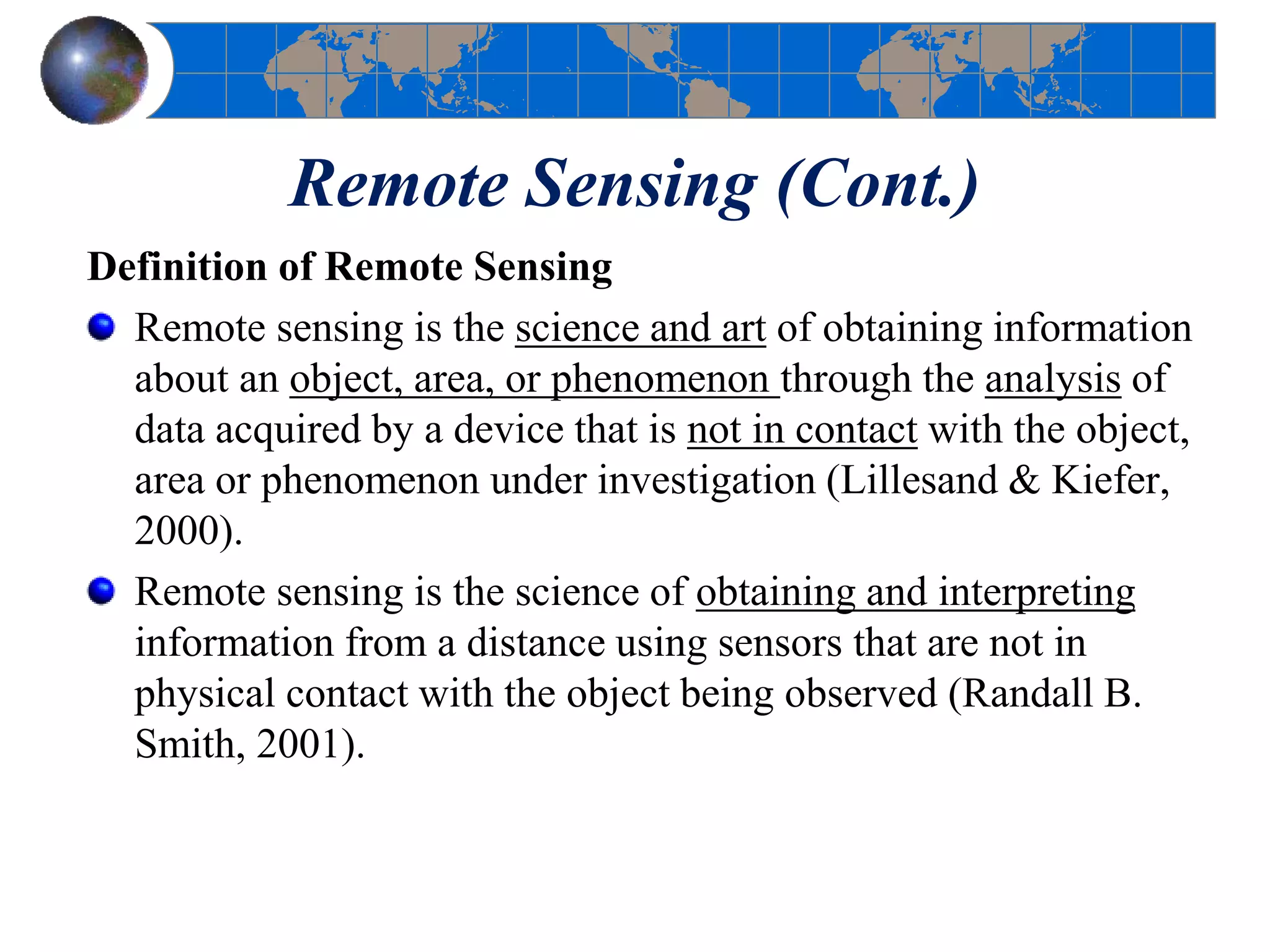 Remote sensing and image interpretation | PPTX