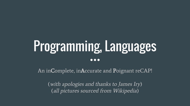 Geek Night 16.0 - Evolution of Programming Languages | PPT