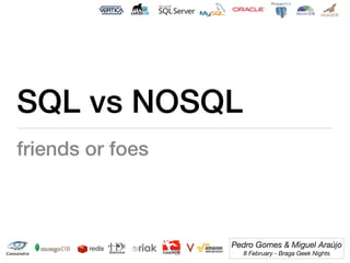 SLQ vs NOSQL - friends or foes | PPT