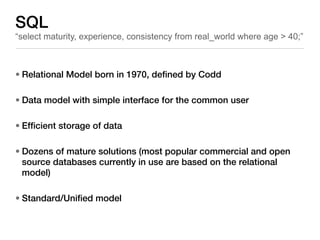 SLQ vs NOSQL - friends or foes | PPT