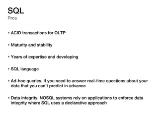 SLQ vs NOSQL - friends or foes | PPT