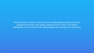 The Complete UX Deliverables | PDF