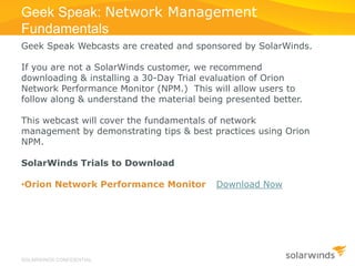 Network Management Fundamentals | PPTX