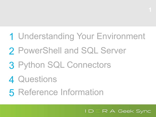Geek Sync | Using PowerShell with Python and SQL Server | PPT
