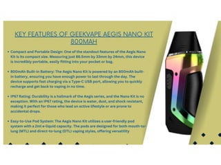 Unveiling the Geekvape Aegis Nano Kit: A Comprehensive Review | PPT