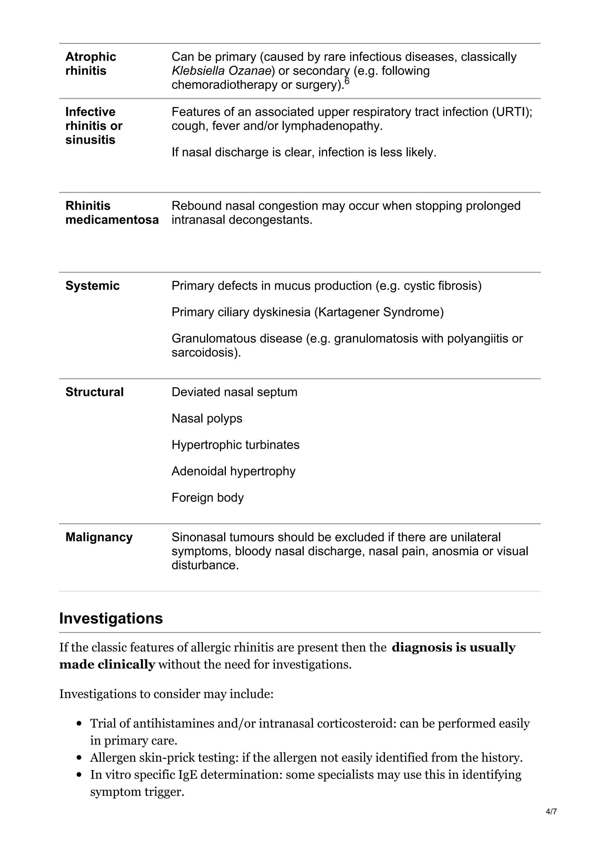 Geekymedics.com allergic rhinitis | PDF