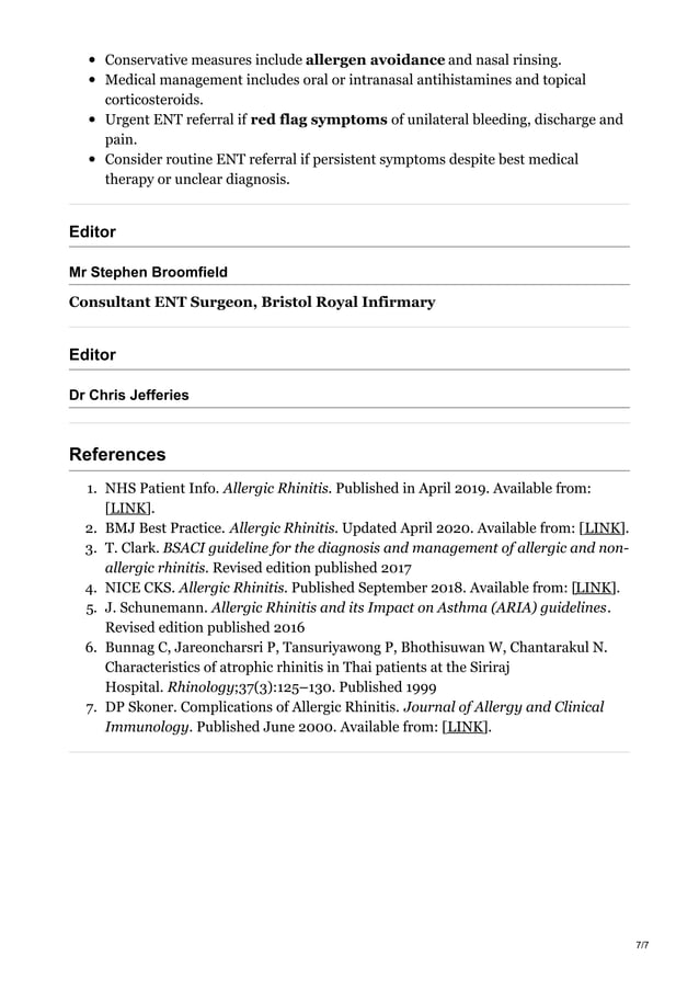 Geekymedics.com allergic rhinitis | PDF
