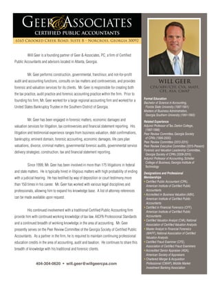 Geer bio jan 2016 | PDF