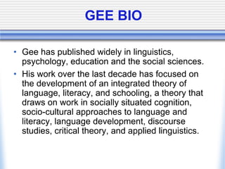 Gee, James Paul | PPTX