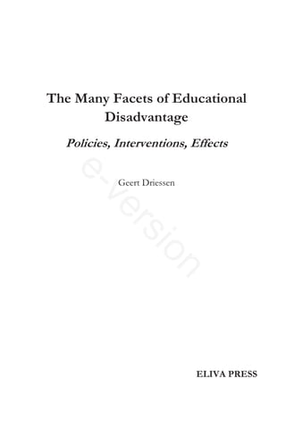 Geert Driessen (2022) The many facets of educational disadvantage ...
