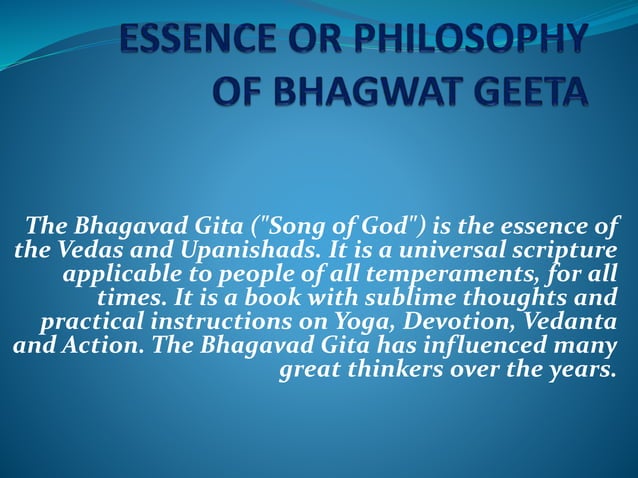 Presentation on Geeta IN ETHICS | PPTX | Spirituality | Religion ...