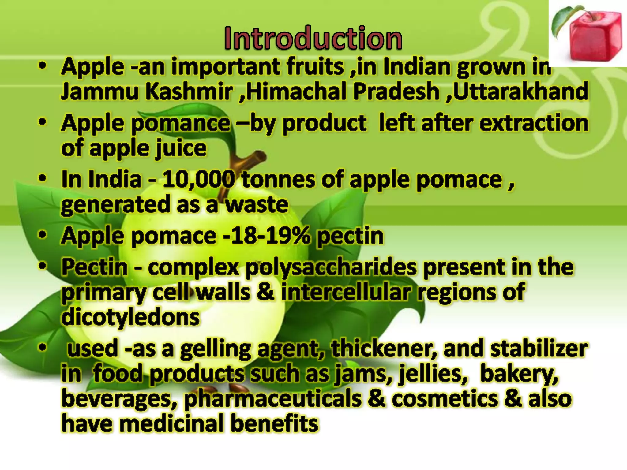 preparation of pectin from apples | PPTX