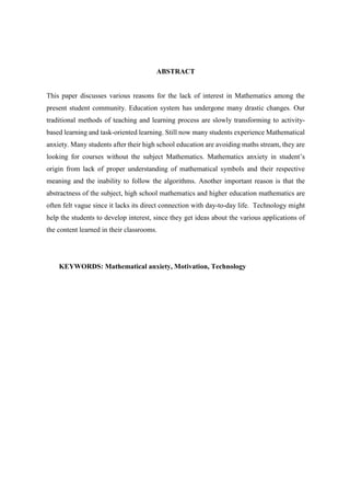 Changing students’ attitude towards learning mathematics by appropriate ...