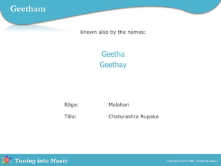 Carnatic Music Notations: Geetham | PPSX | Classical Music | Music