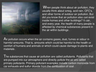 AIR POLLUTION PPT by Geethendra | PPT