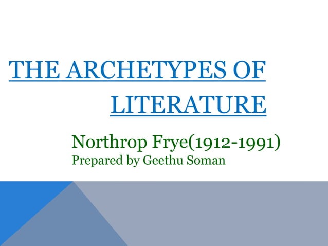 The Archetypes of Literature | PPTX