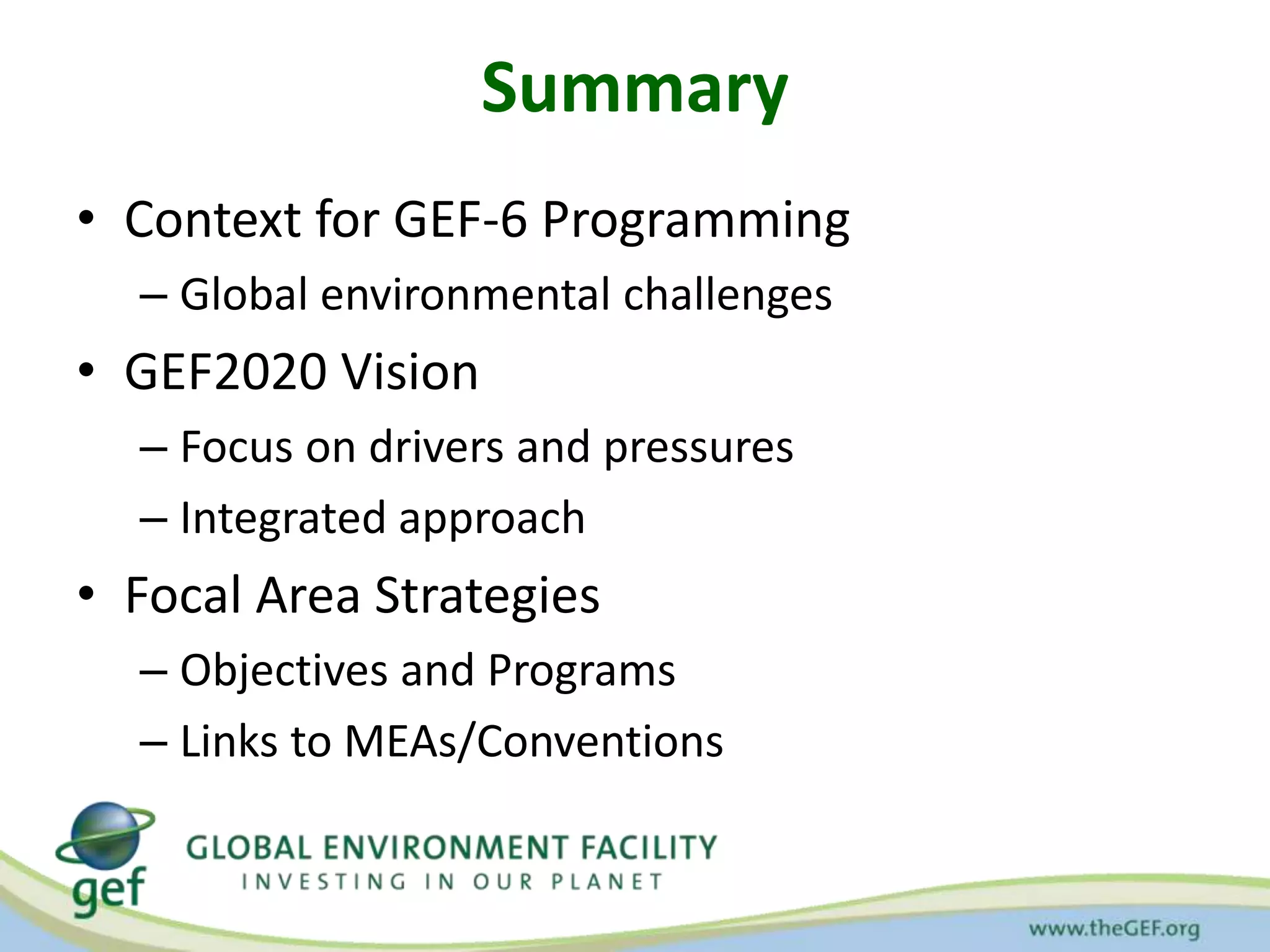 GEF-6 Strategic Programming Directions | PPT