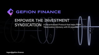 Gefion Finance Pitching DECK of RWA blockchain | PPTX