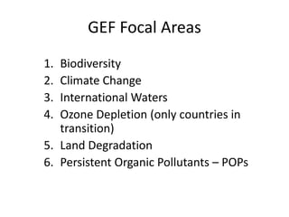 Global Environmental Facility Bridging climate and biodiversity | PPT
