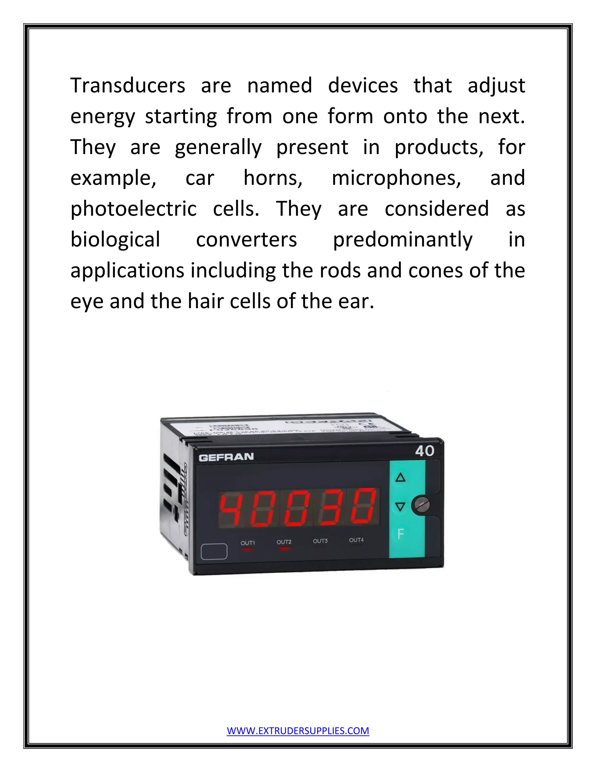 Different Types of Transducers in Market; Gefran Pressure Transducer ...