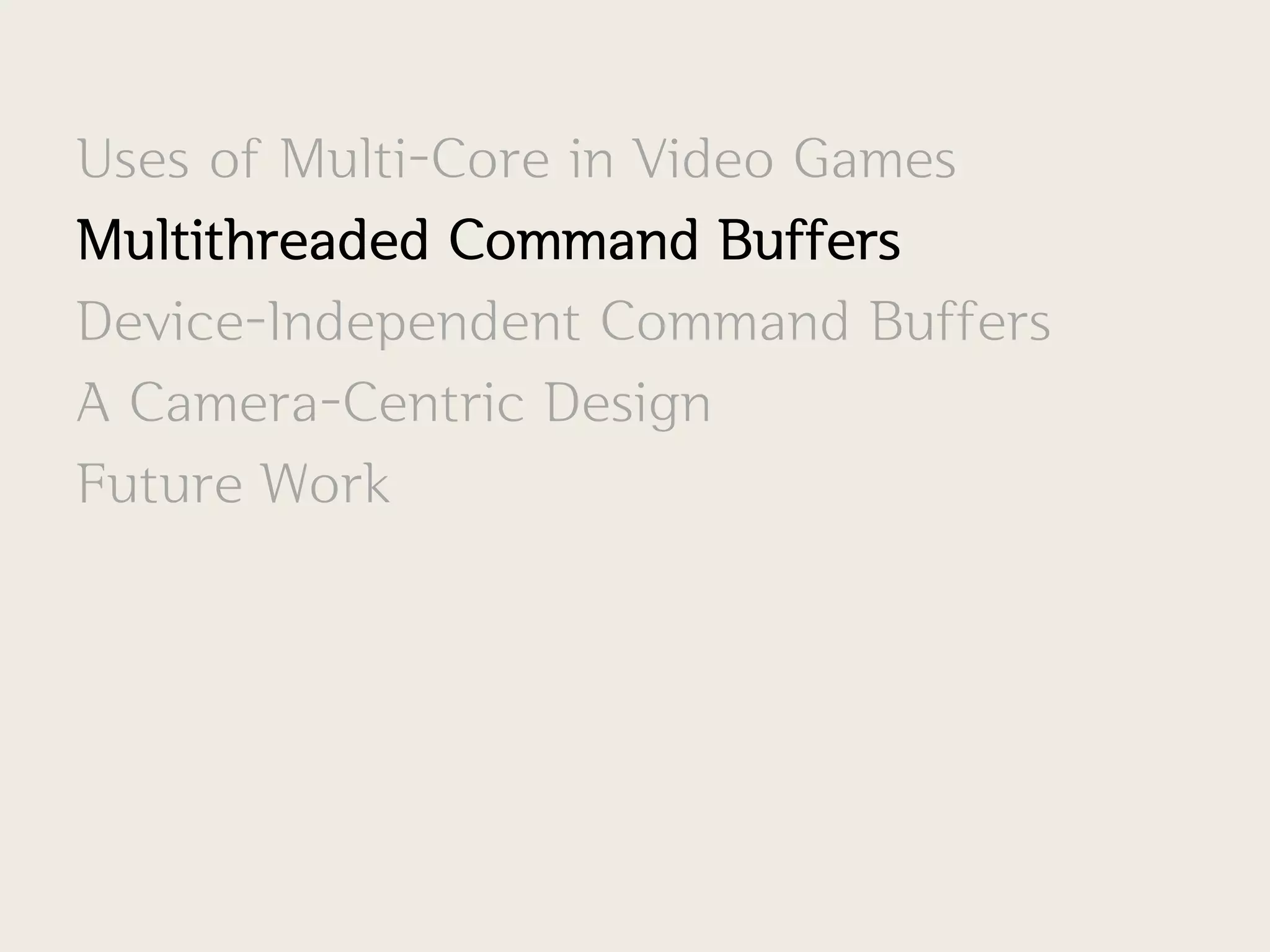 [GEG1] 10.camera-centric engine design for multithreaded rendering | PPT