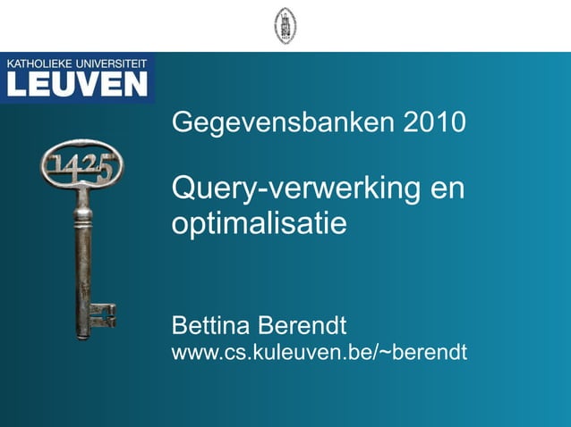 Gegevensbanken 2010 les14 | PPT